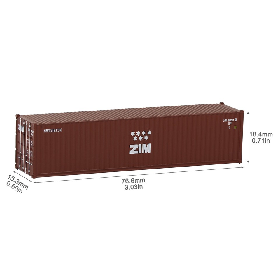 Evemodel N Scale 1:160 40ft Shipping Container 40' Cargo Box Magnetic ...