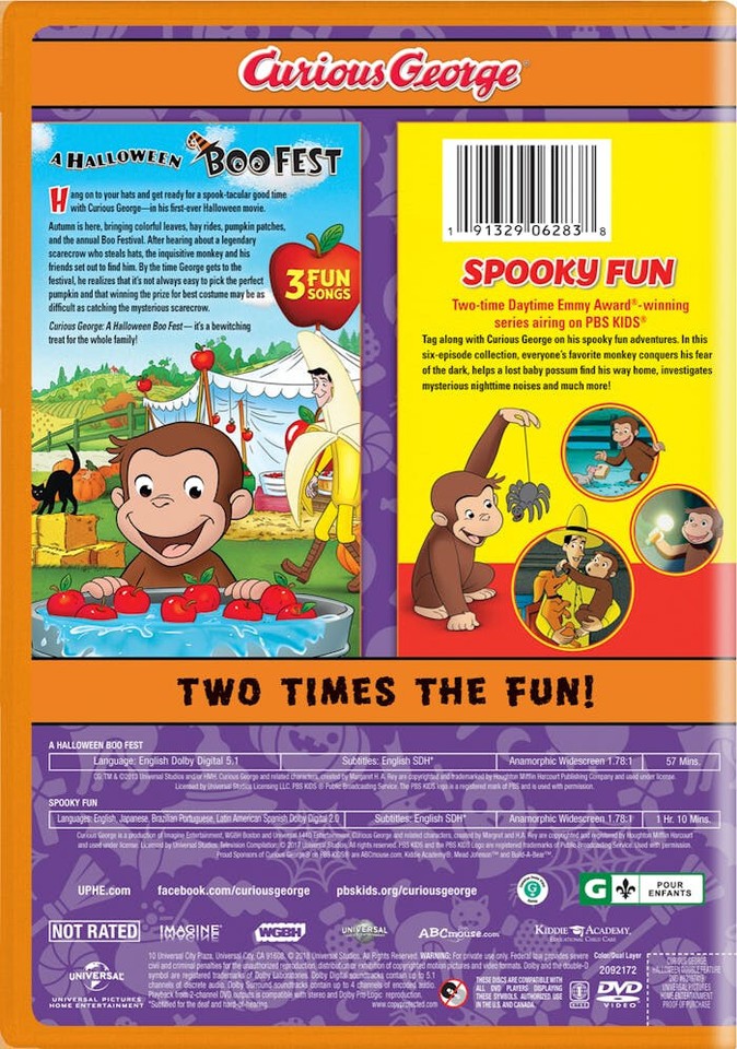 Curious George A Halloween boo fest / Spooky fun DVD 191329062838 | eBay