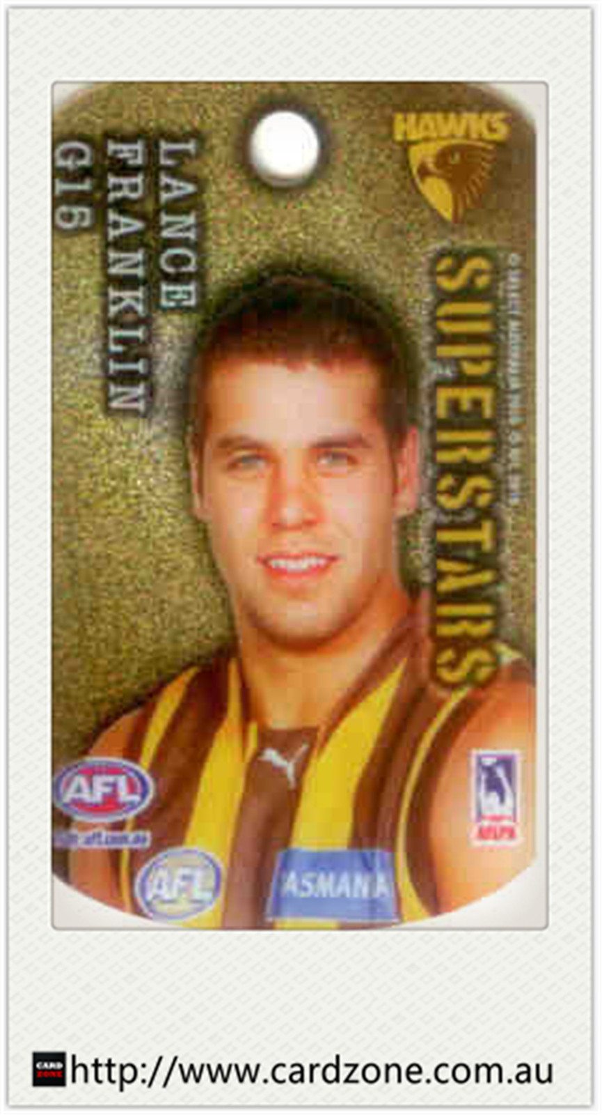 2010 Select AFL Stars Collectable Tags Gold Tag G15 Lance Franklin ...