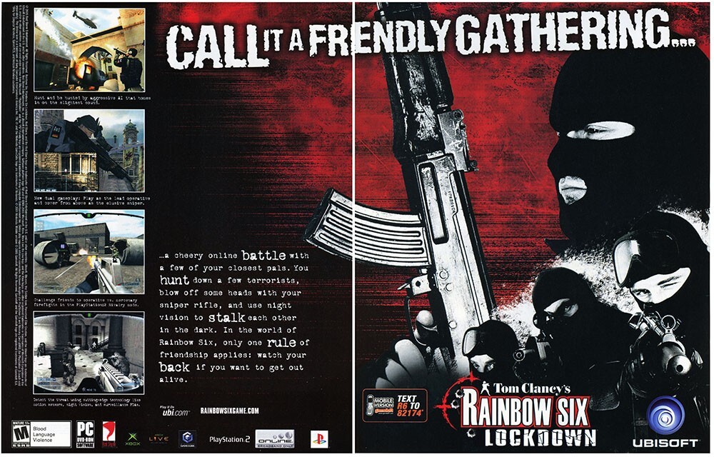Rainbow Six Lockdown PS2 Original 2005 Ad Authentic Ubisoft FPS Video ...