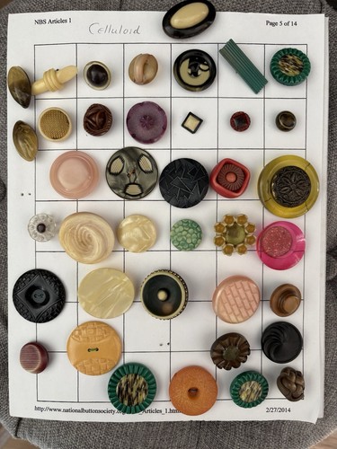 40 Vintage Celluloid Buttons Tight Top, Glow Bubbles, Wafer, Ivoroid ...