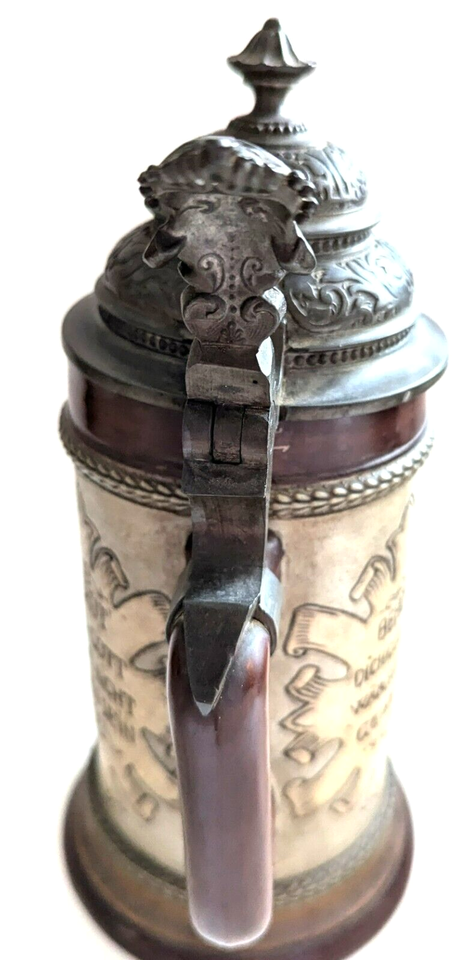 Antique German Beer Stein Hauber & Reuther Farewell Mold # 203 EUC apx ...