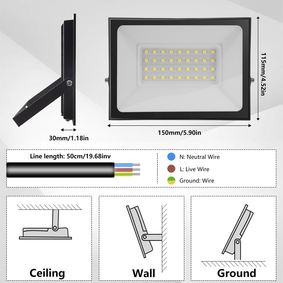 1-10X10W-500W LED Flood light outdoor security light with Motion Sensor ...