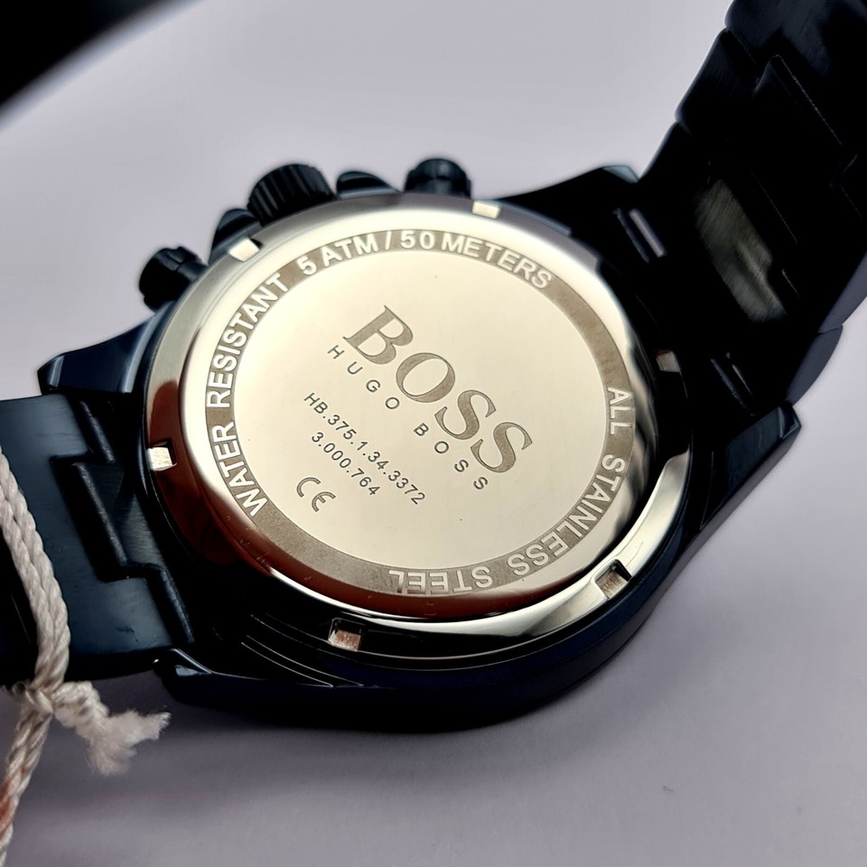 NEW BOSS HB1513758 HERO SPORT MENS WATCH STAINLESS STEEL BLUE TONE GIFT ...