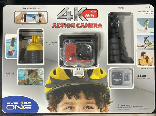 Explore One 4K Wi-Fi Action Helmet Camera - 32 GB Micro SD Memory Card ...