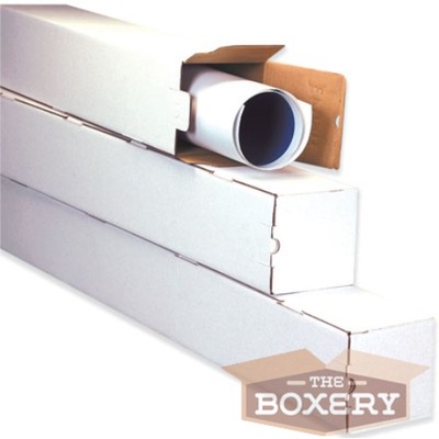 3x3x30 White Corrugated Square Mailing Tubes 25/cs from The Boxery | eBay