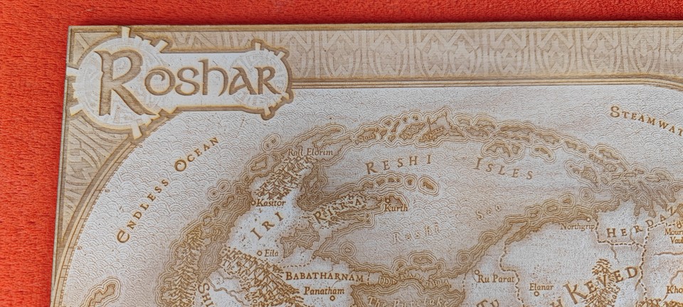 Laser engraved map of Roshar v2 from The Stormlight Archive by B ...