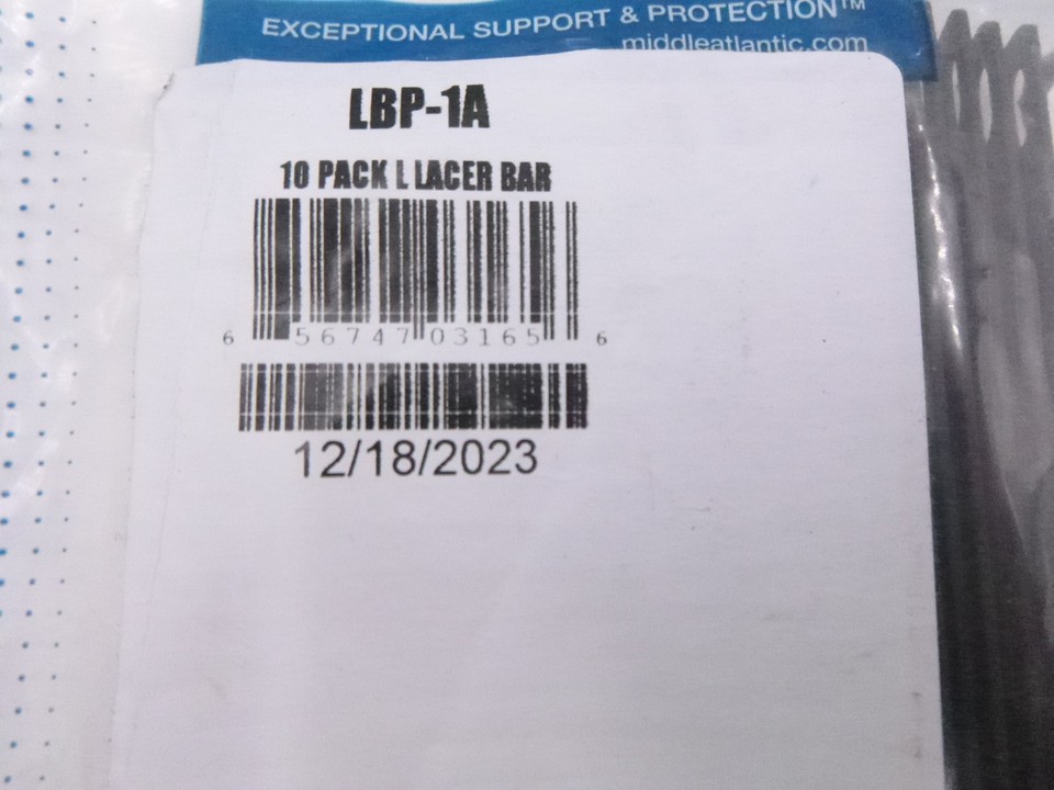 10 Pack Middle Atlantic Products LBP-1A Lacer Bars | eBay