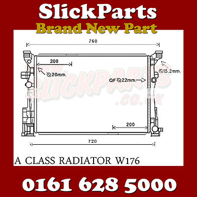 MERCEDES A CLASS RADIATOR A160 A180 A200 A220 2012 > W176 AUTOMATIC ...