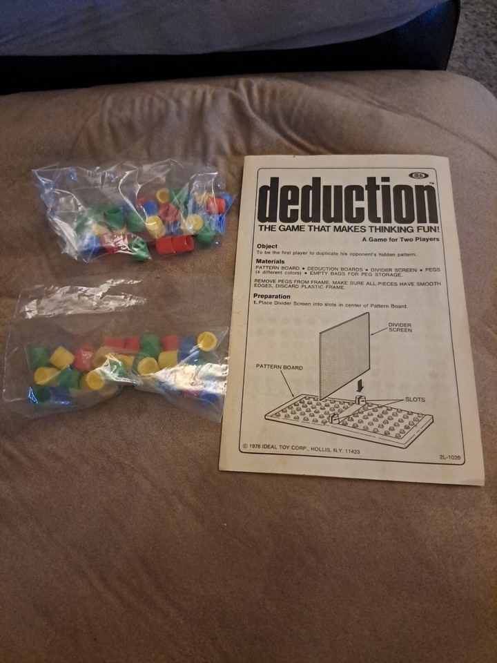 Vintage 1976, Ideal Deduction Game, The Game That Makes Thinking Fun | eBay