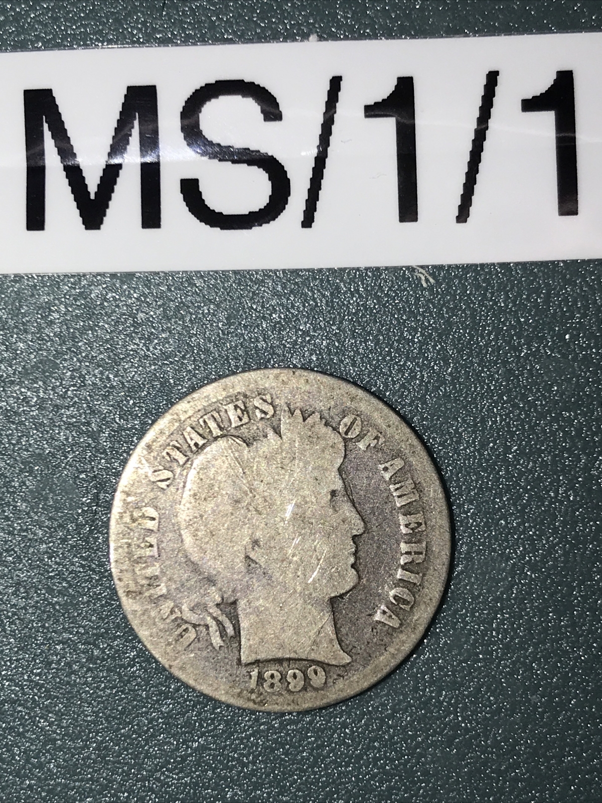 1899 Barber 90% Silver Dime 10 Cent Antique U.S. Historic Collectible ...