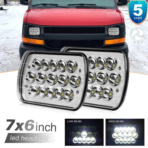 Pair 7X6" LED Headlights Hi/Lo Beam For Chevy Express Cargo Van 1500 ...