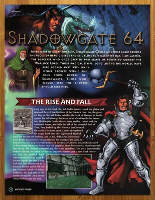 1998 Shadowgate 64 N64 Nintendo 64 Print Ad/Poster Page Authentic ...