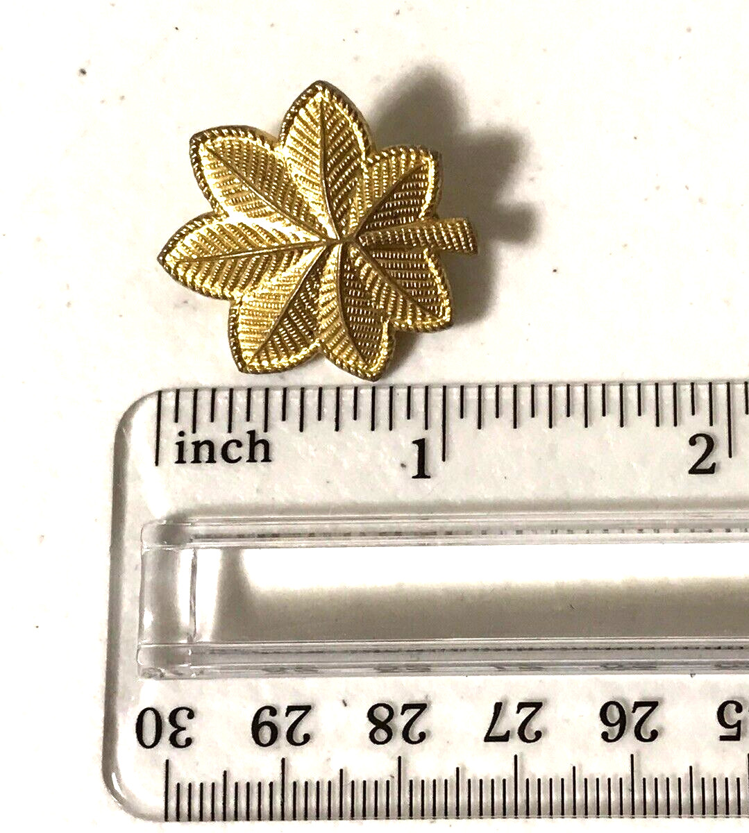 Vintage US Army Major Gold Tone Oak Leaf Insignia Mil… - Gem