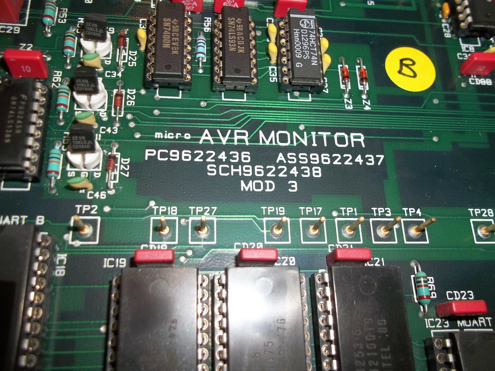 MICRO AVR MONITOR PC9622436 ASS9622437 SCH9622438 MOD 3 CIRCUIT BOARD ...