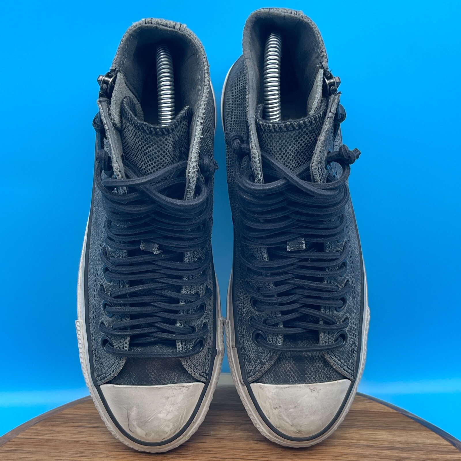 Converse x John Varvatos Shoes Womens 7 Gray Leather Zipper Chuck ...