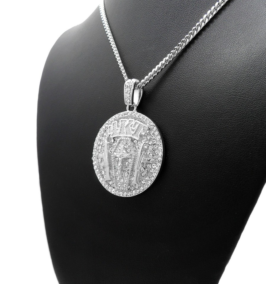 Hip Hop NBA YoungBoy 4KT Icy Pendant & 18" 20" 24" Cuban Rope Box Chain ...