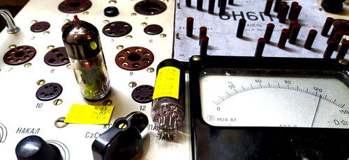 6N6P TUBE 6H6P USSR MILITARY RED-TIP GOLD GRID TUBES 2pcs Same Date ...