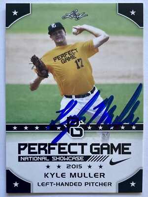 KYLE MULLER RC SIGNED IP 2015 LEAF PERFECT GAME NATIONAL SHOWCASE #137 ...
