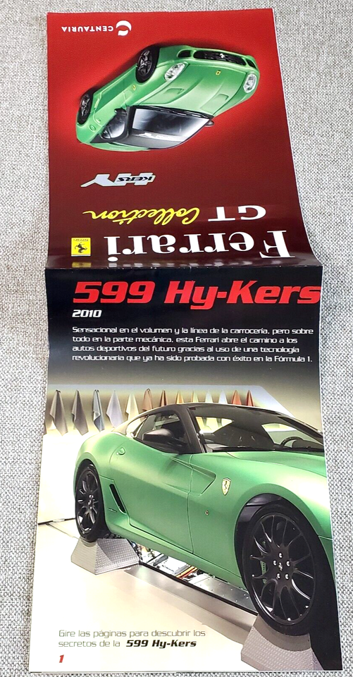 Ferrari GT Collection 599 Hy-Kers Big Poster FOLD OUT & Specs Centauria ...