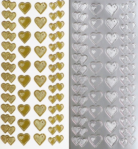 Two Tone Hearts PEEL OFF STICKERS Double Single Heart Love Wedding ...