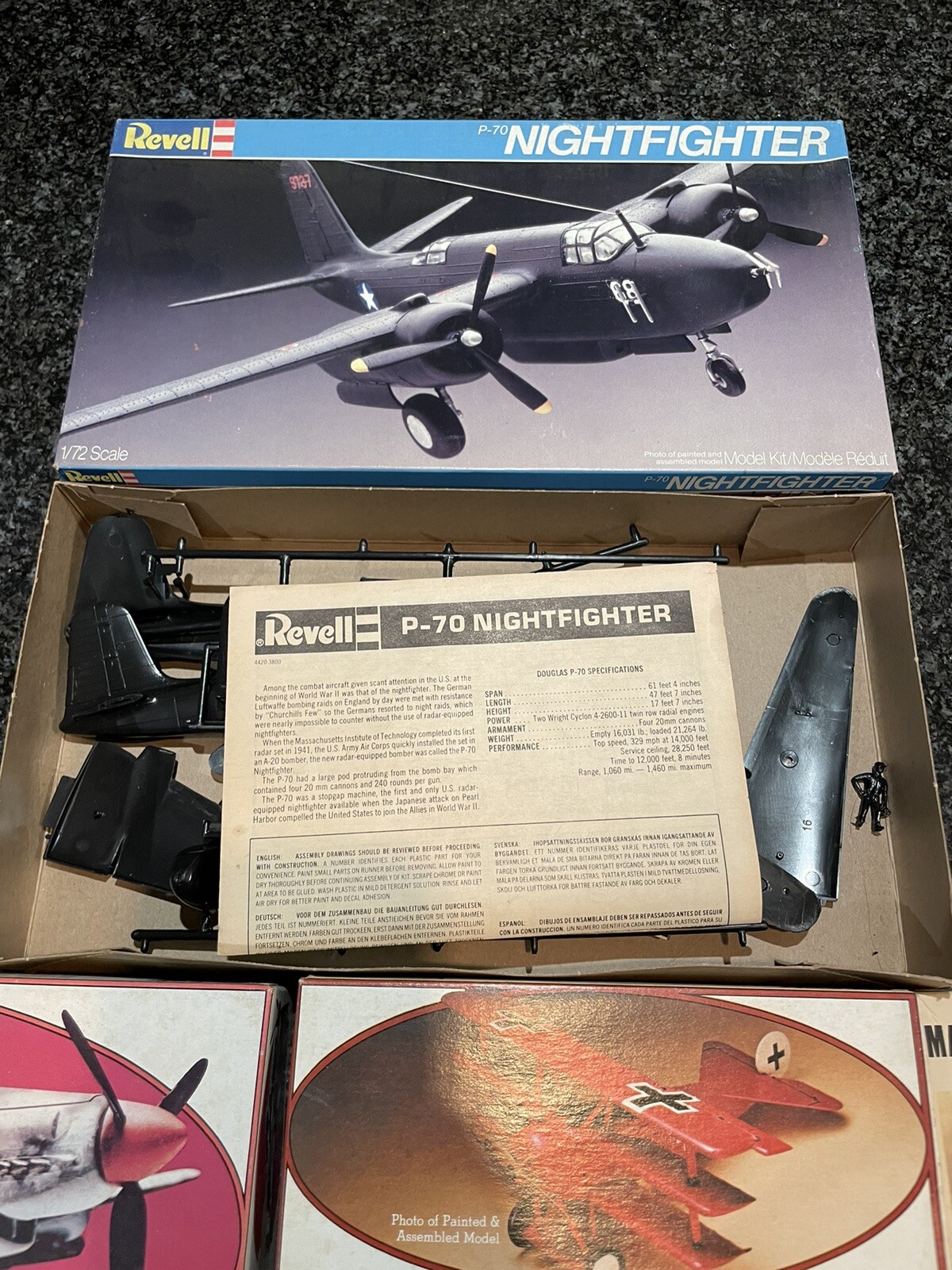 Lot Of 8 Vintage Revell WW2 Plastic Model aircraft kits 1:72 1:144 ...