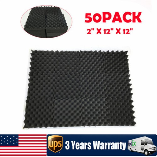 50 Pack 12"x12"x2" Acoustic Foam Panel Wedge Studio KTV Soundproofing ...