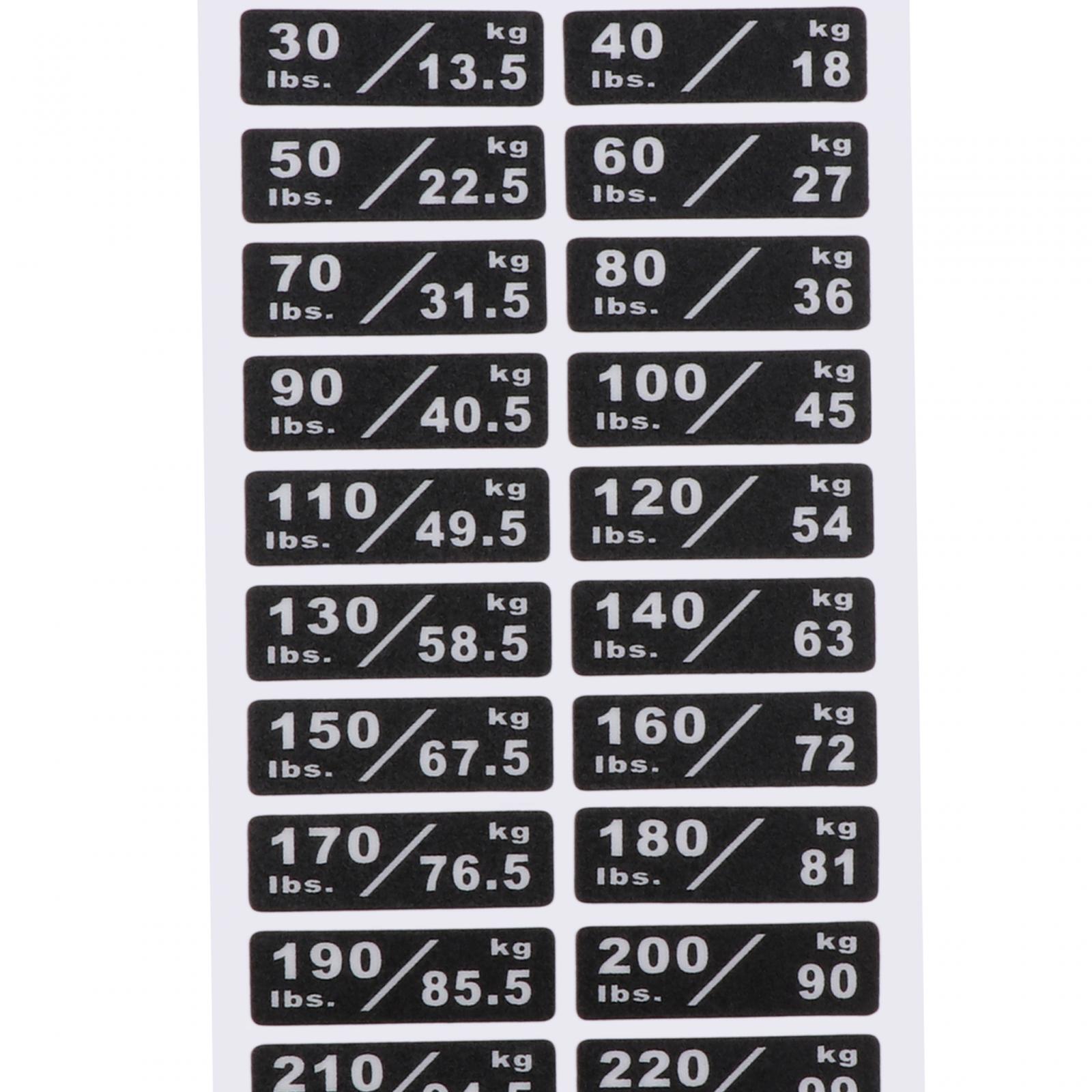 Weight Stickers 10-260lbs Weight Stack Labels for Fitness | eBay
