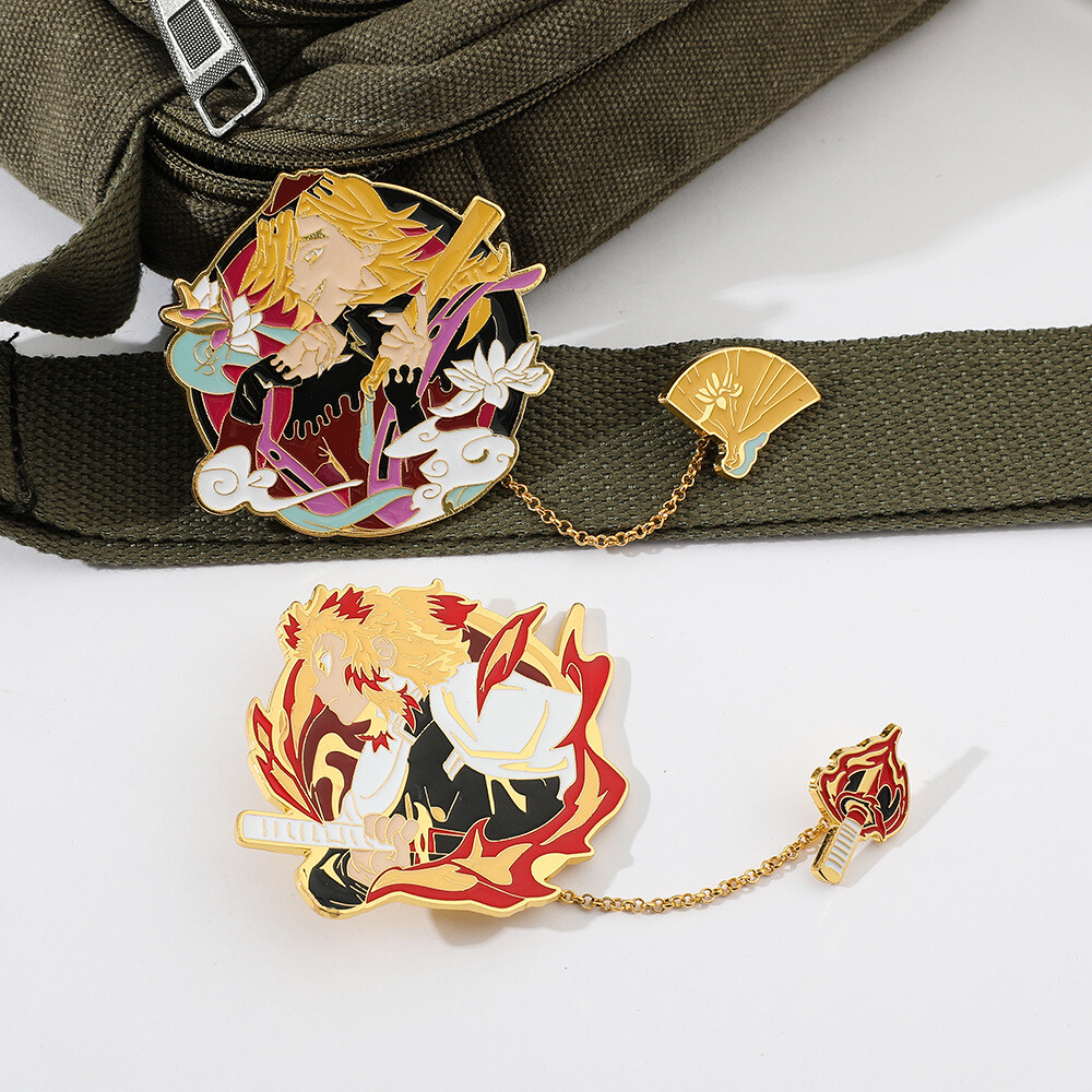 Anime Demon Slayer Pin Metal Badge Douma Kochou Shinobu Brooch For ...