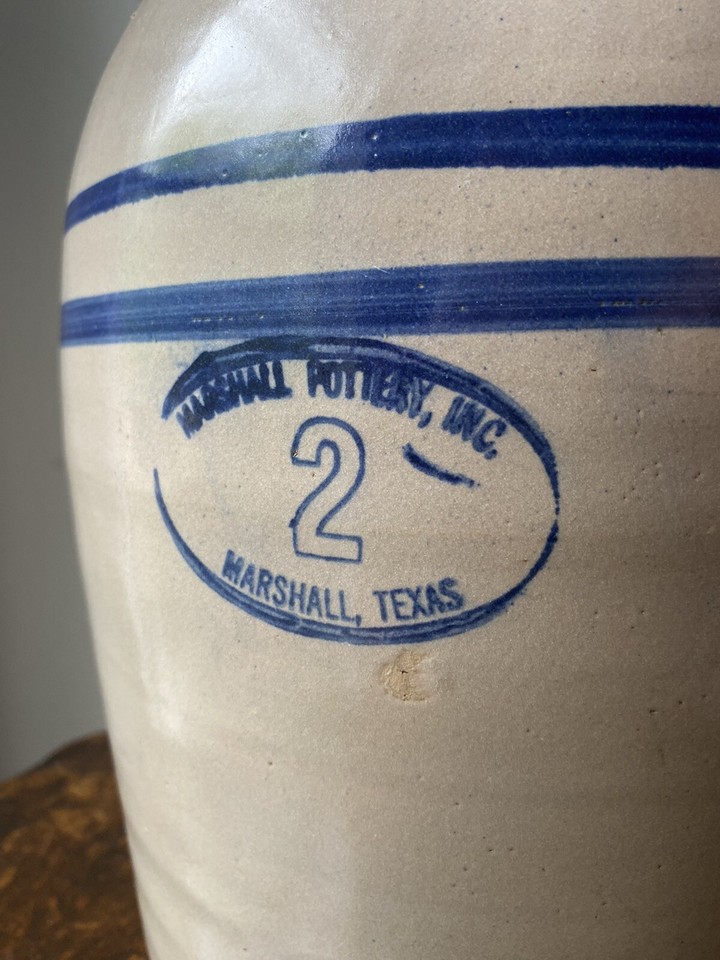Vintage Marshall Pottery Texas Stoneware Number 2 Crock Butter Churn ...