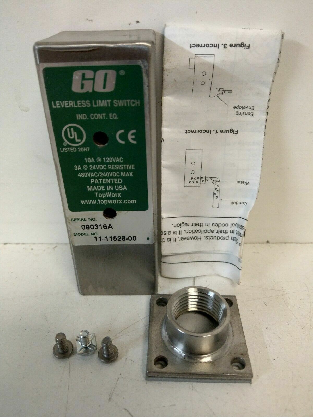 NEW OLD STOCK! GO TOPWORX LEVERLESS LIMIT SWITCH 11-11528-00 | eBay