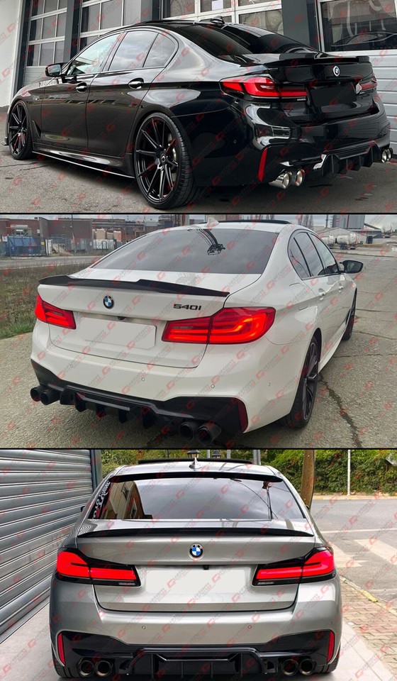 For 17-23 BMW G30 5 Series M Competition Style Gloss Black Rear Bumper ...