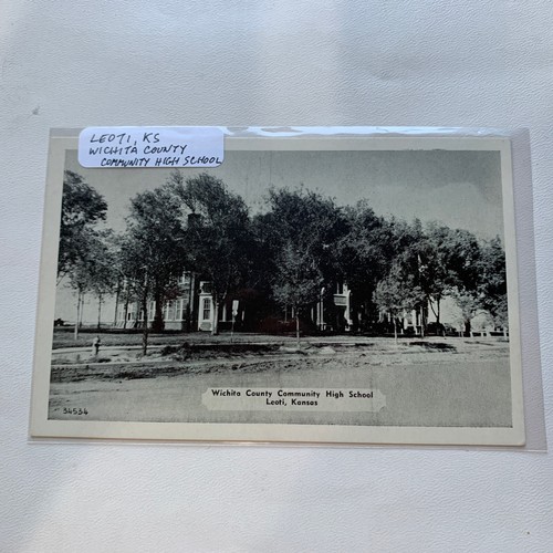 Vintage Leoti Kansas KS Wichita County Community High School Postcard ...