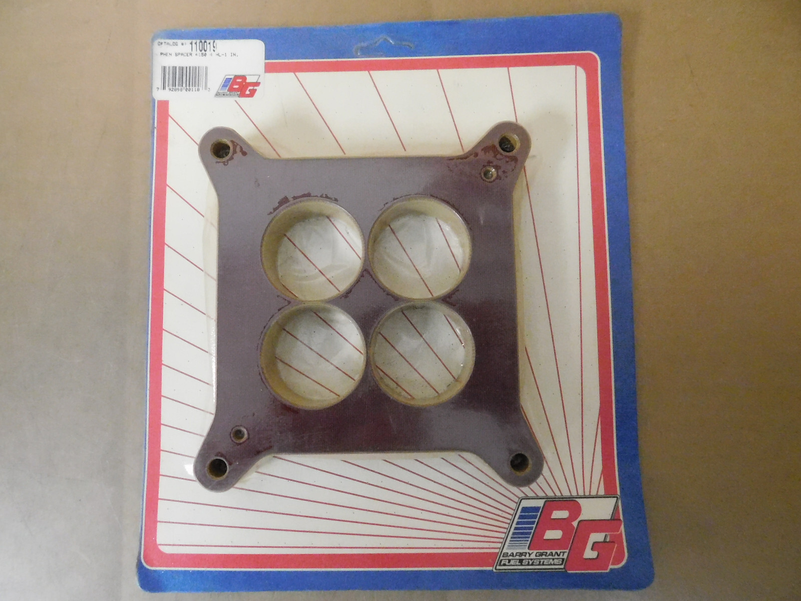 Barry Grant 110019 4150 4-Hole Spacer Plate, 1" Thick, Phenolic | eBay