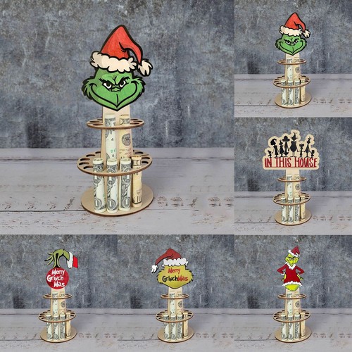 Grinch Unique Money Holder for Cash Gifts Wooden Money Christmas Tree ...