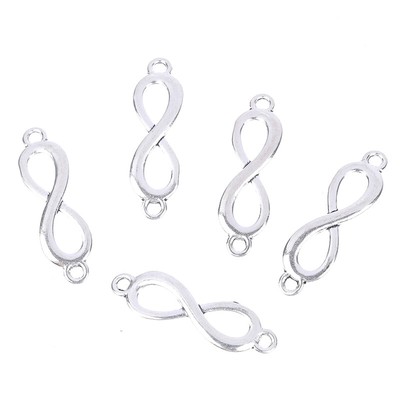 20PCS Charms Link Infinity Symbol Connection Silver Color Pendants DIY ...