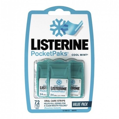 Listerine PocketPaks 72 Strips Pocket Paks Oral Care Fresh Breath Cool ...