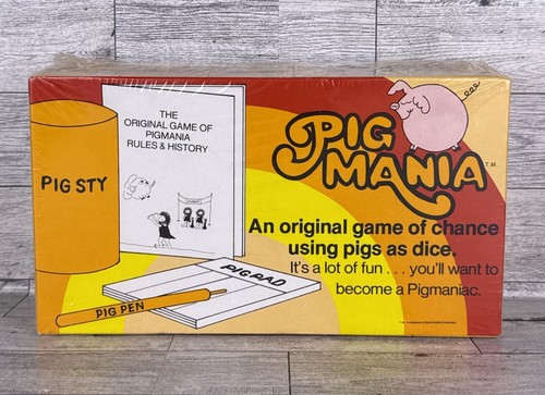 Vintage 1977 Pig Mania Original Game Of Chance Using Pigs As Dice New ...