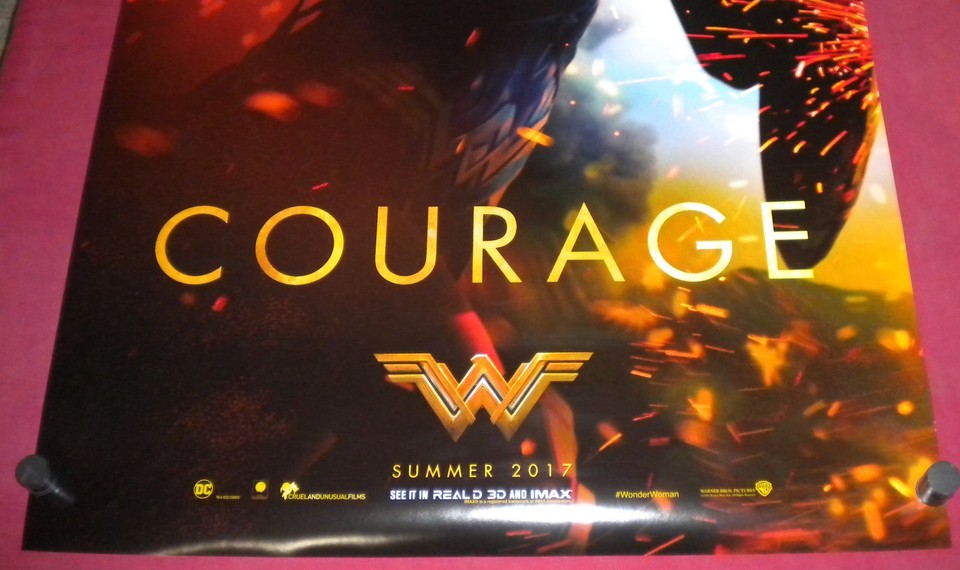 Wonder Woman Movie Poster 27x40 D/S Courage Chris Pine Gal Gadot Robin ...
