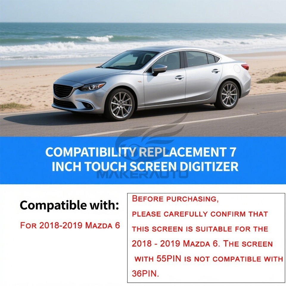 7in TOUCH SCREEN GRT7 61 1J0 55 Pin FOR MAZDA 6 2018 2019 | eBay