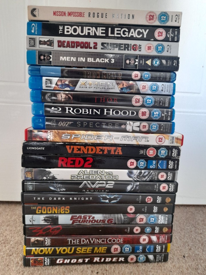 Action Thriller Superhero Sci-Fi Blu-ray DVD Job Lot Bundle Marvel DC ...