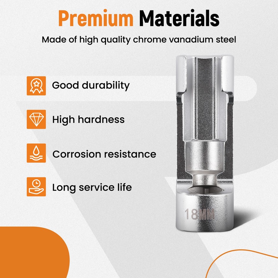 14PCS Strut Nut Socket, 8-22mm Diesel Injector Fuel Line Socket Wrench ...