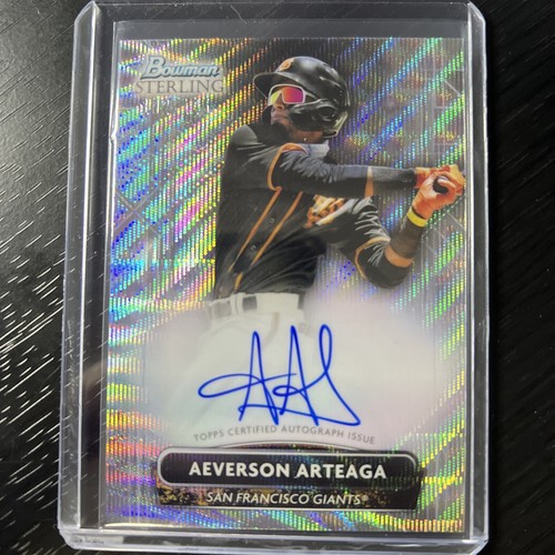 AVERSON ARTEAGA 2022 BOWMAN STERLING Wave REFRACTOR AUTO # /125 Mint!🔥 ...