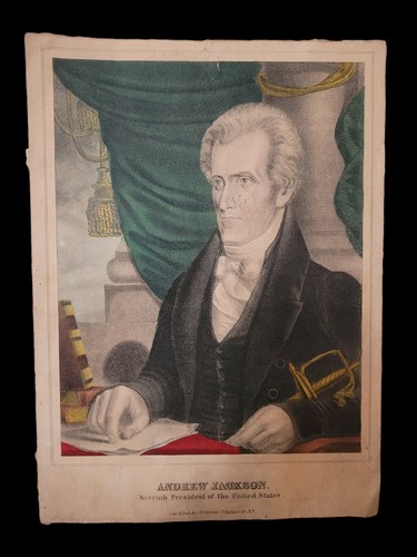 NATHANIEL CURRIER HAND COLORED LITHOGRAPH OF ANDREW JACKSON | eBay