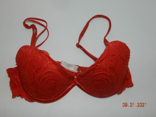 Victoria's Secret RED lace 32B Push-up bra strappy VTG | eBay