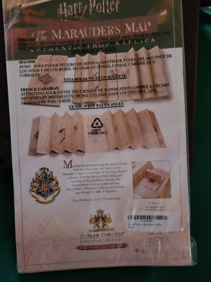 The Noble Collection Harry Potter The Marauder's Map Display Case ...