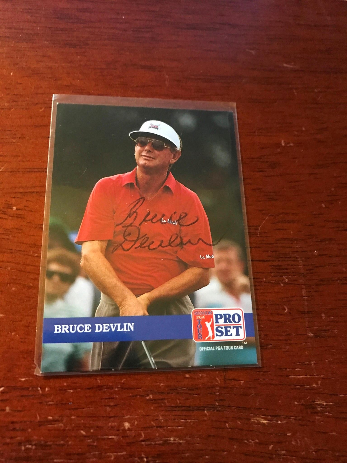 1992 Signed AUTOGRAPHED BRUCE DEVLIN PRO SET SENIOR PGA TOUR GOLF CARD ...