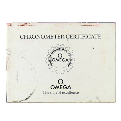 AUTHENTIC OMEGA CHRONOMETER CERTIFICATE BOOKLET - OPEN CERTIFICATE | eBay