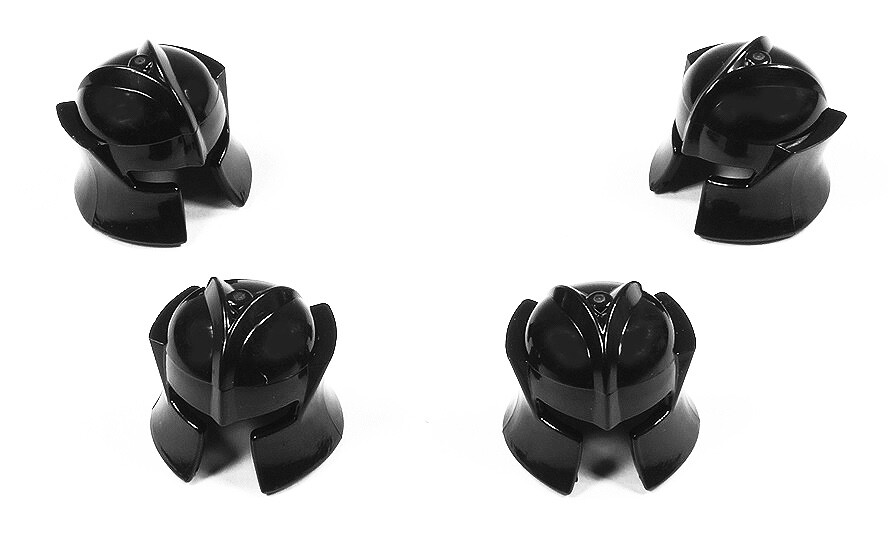 LEGO - 4 Ritterhelme schwarz mit Wangenschutz und Sehschlitz / 48493 ...