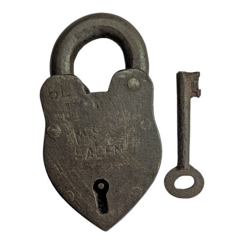 Rare 1900's Old Antique Solid Strong Heavy Iron Unique Shape Big Lock ...